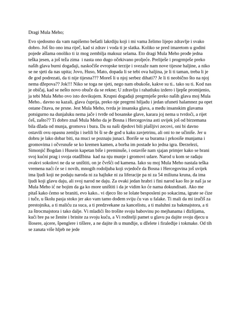 Dragi Mula Meho | PDF