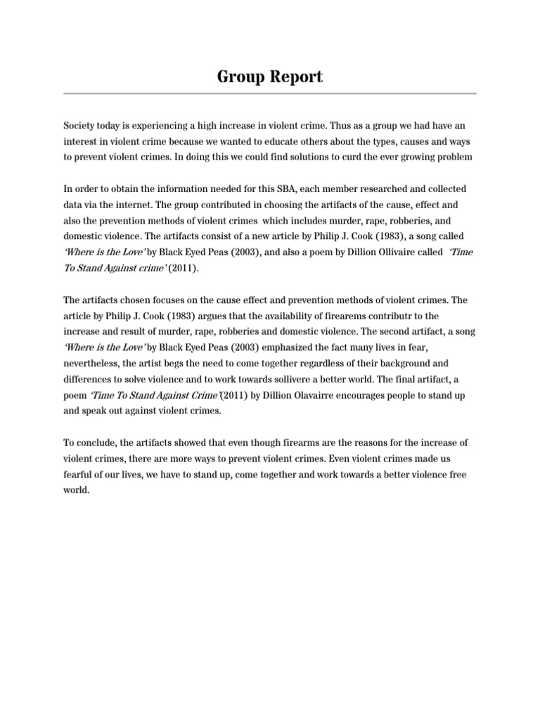 Group Report | PDF | Gun Violence | Homicide