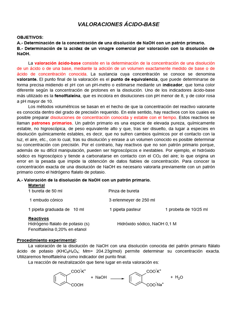 Valoraciones ácido-base | PDF | Valoración | Química