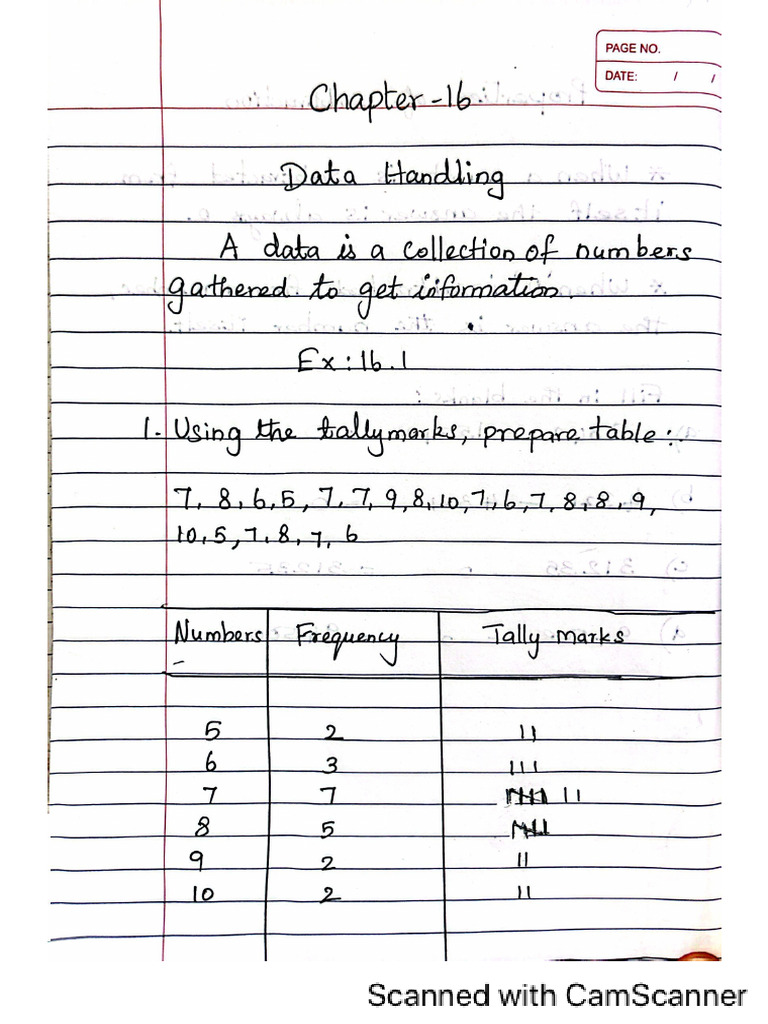 Data Handling Notes Pdf 