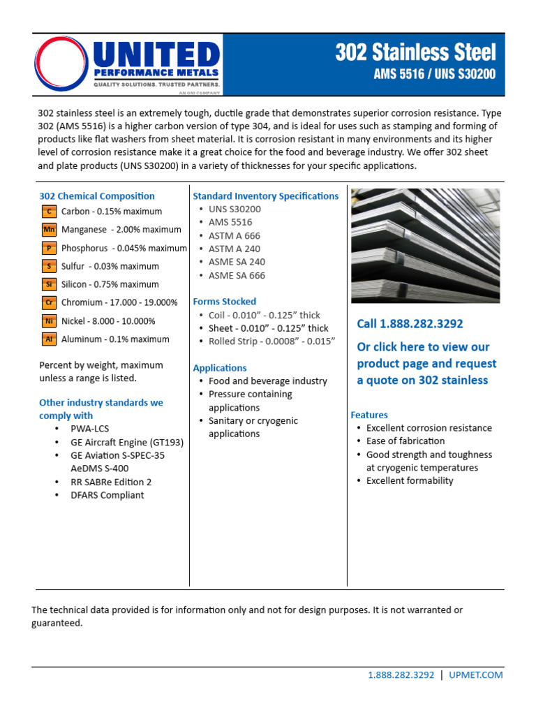 302 | PDF | Stainless Steel | Physical Sciences
