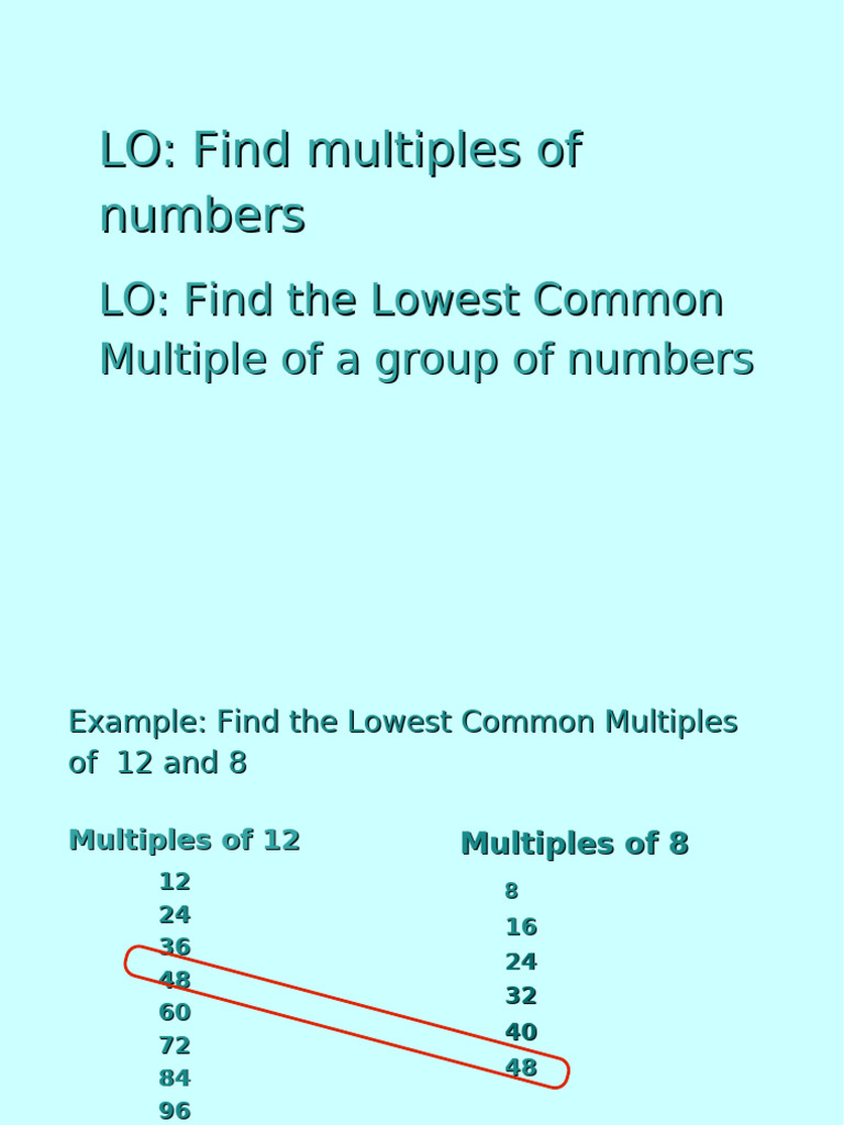 LO: Find Multiples of Numbers | PDF