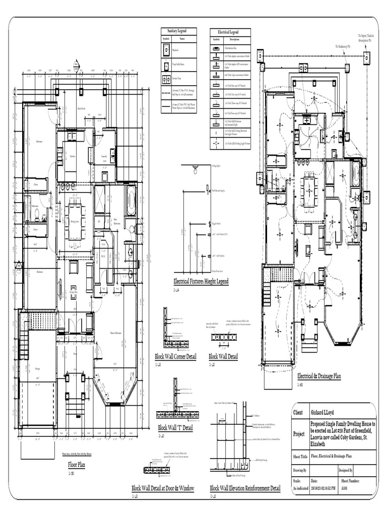 Floor, Electrical & Drainage Plan-5 | PDF | Sanitation | Sewerage