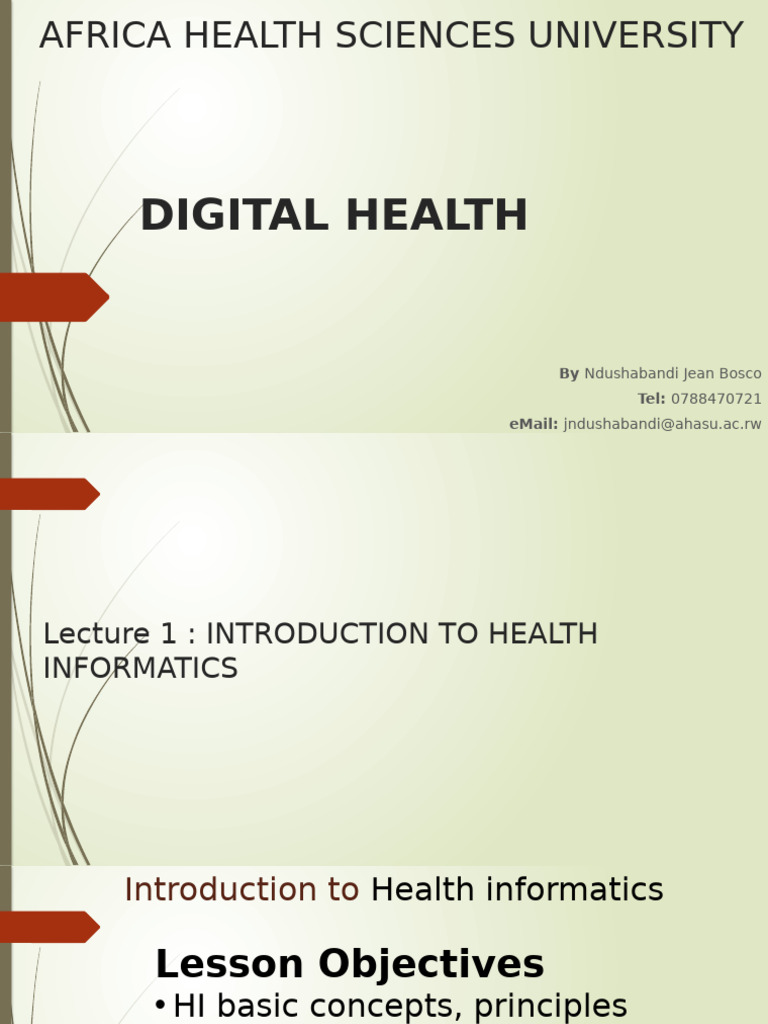 Digital Health Lec 1&2 | PDF | Random Access Memory | Computer Data Storage