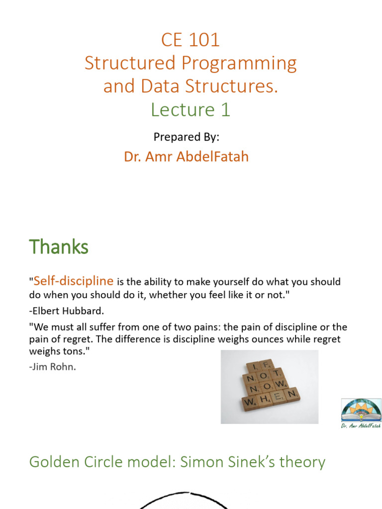 CE101 Lecture 1 Fall 2023 2024 | PDF | Data Type | Data Structure