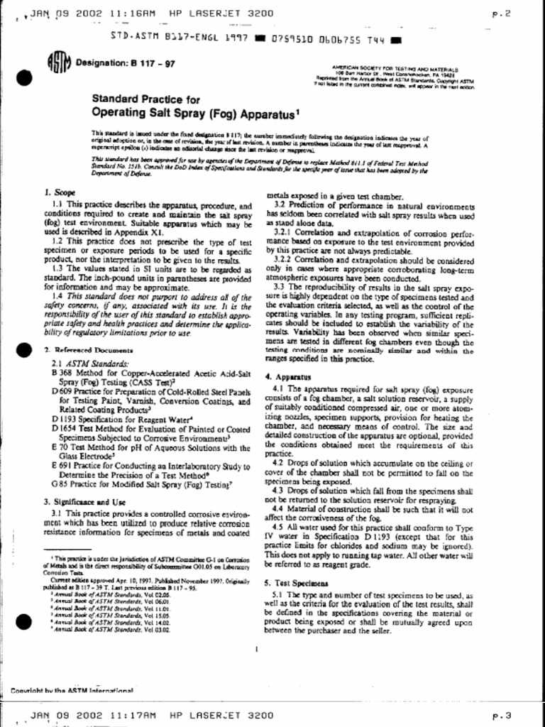 ASTM B117 | PDF