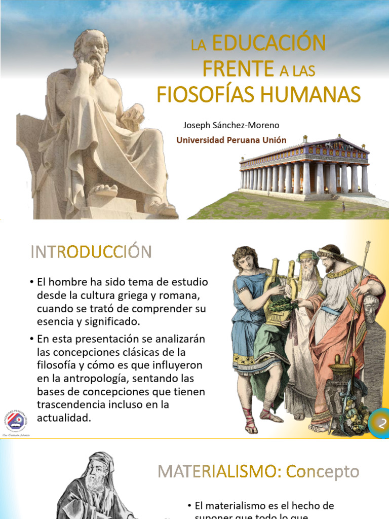 01 - Diapositiva de La Educación Frente A Las Filosofías Humanas | PDF ...