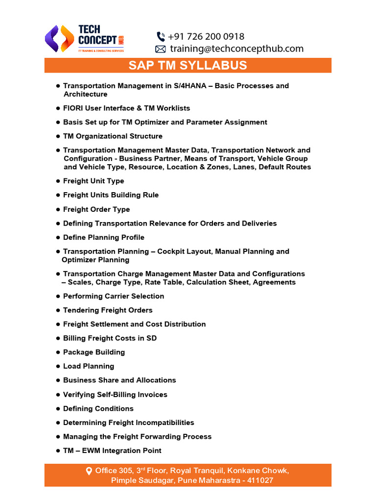 28.sap TM Syllabus | PDF