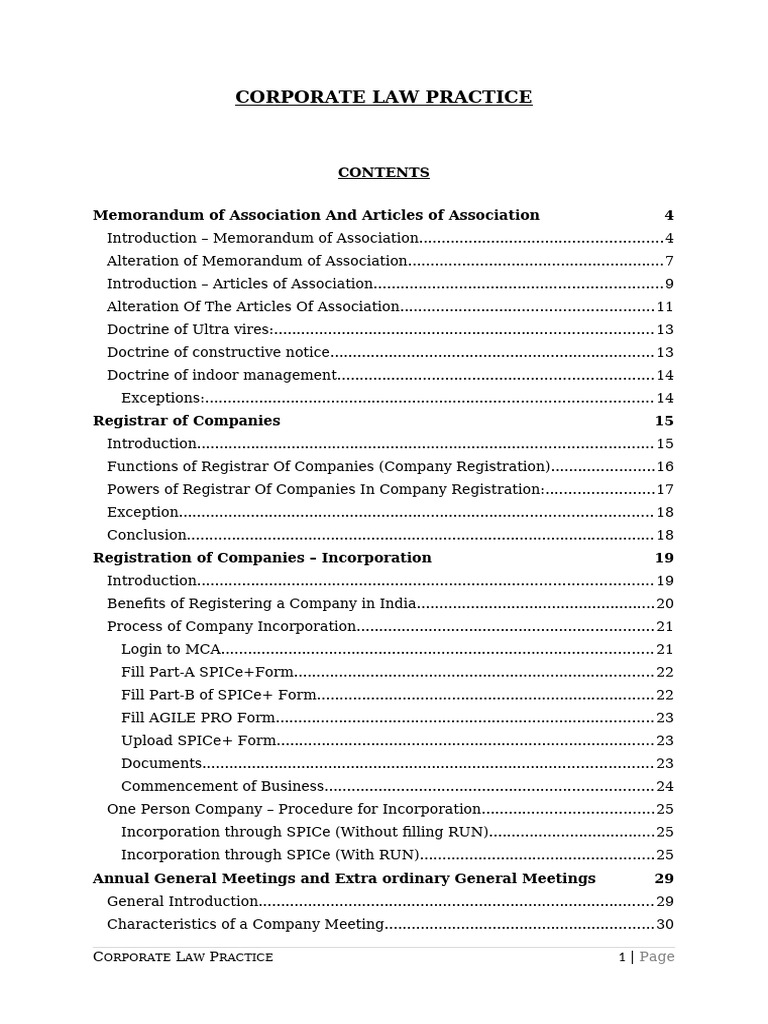 Corporate Law Practice Notes | PDF | Articles Of Association | Liquidation
