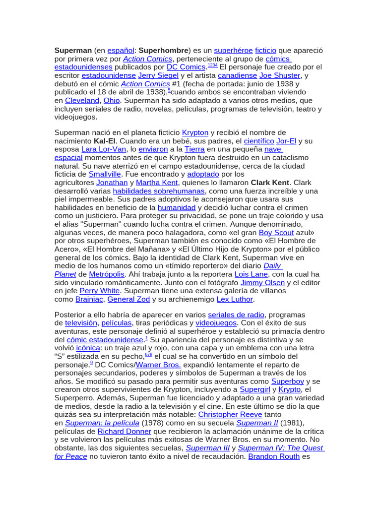 Superman | PDF | Superhombre | DC comics