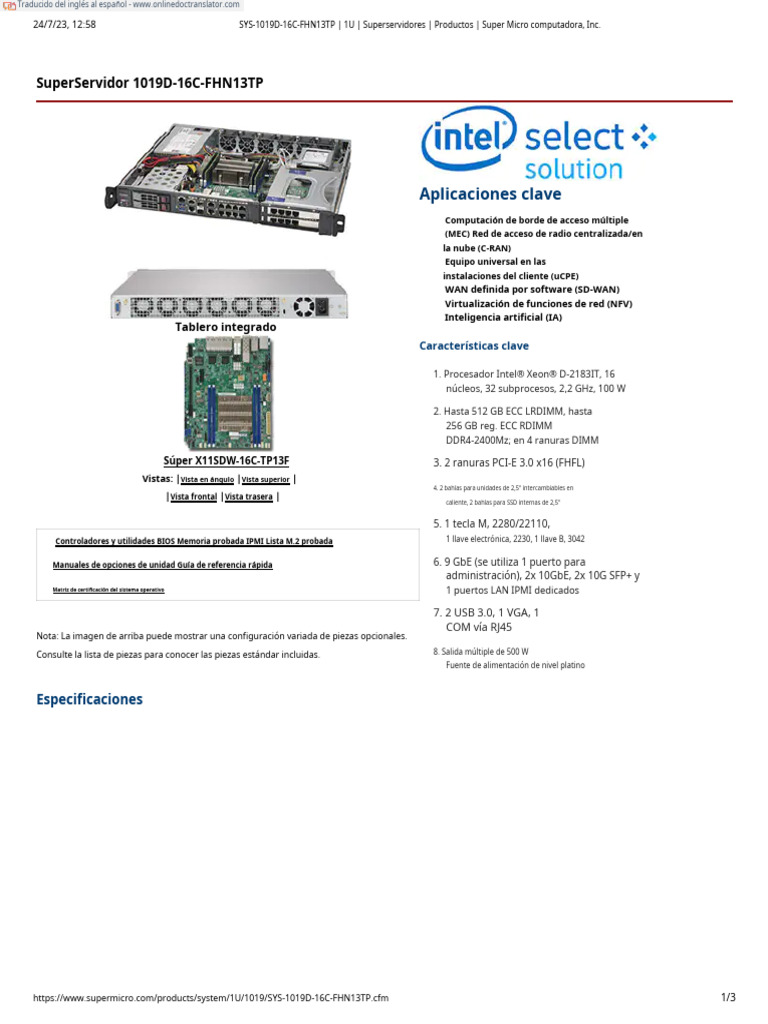 SYS-1019D-16C-FHN13TP SuperServers - Super Micro Computer, Inc-EDGE ...
