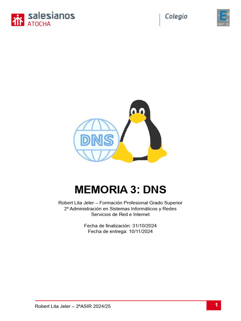 MEM3 SRI - DNS - Robert Lita Jeler | PDF | sistema de nombres de ...