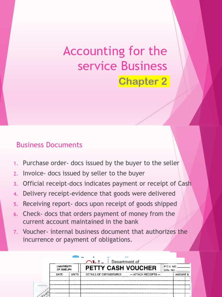 Chapter 2 Accounting For The Service Business | PDF | Balance Sheet | Receipt