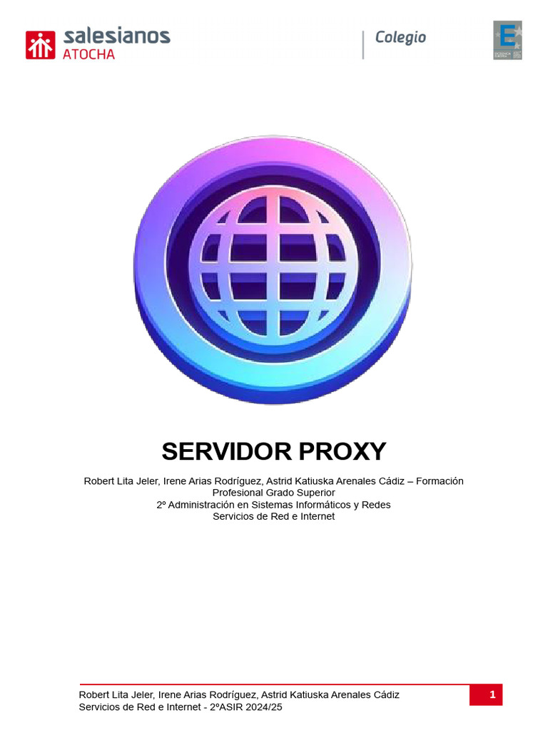 Memoria Servidor Proxy - Robert Lita, Irene Arias, Astrid Arenales | PDF | Servidor proxy ...