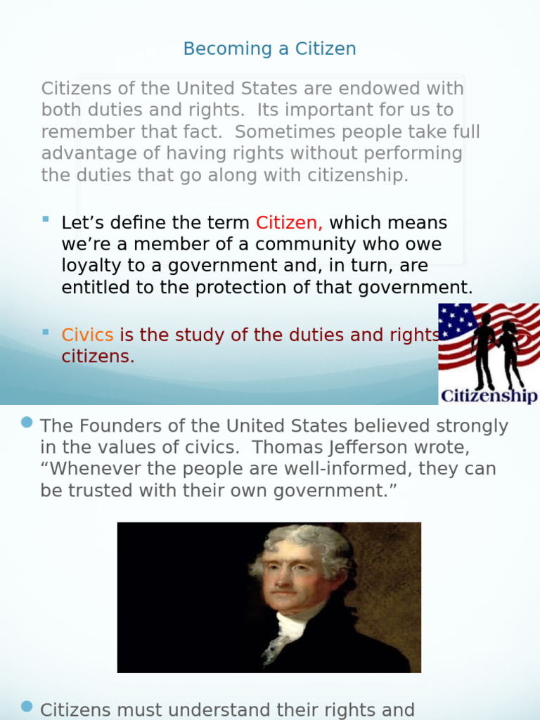 CivicsChapter1 3a Schafer | PDF | Citizenship | Citizenship Of The ...