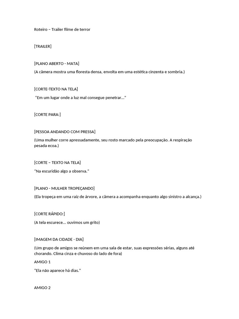 Roteiro trailler | PDF