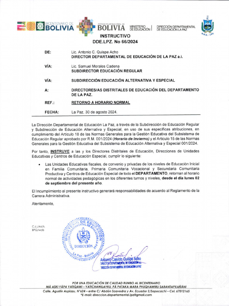 Instructivo Dde.lpz. No 066 | PDF