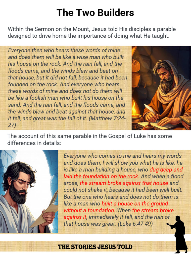 The Stories Jesus Told - The Two Builders | PDF | Parables Of Jesus | Jesus