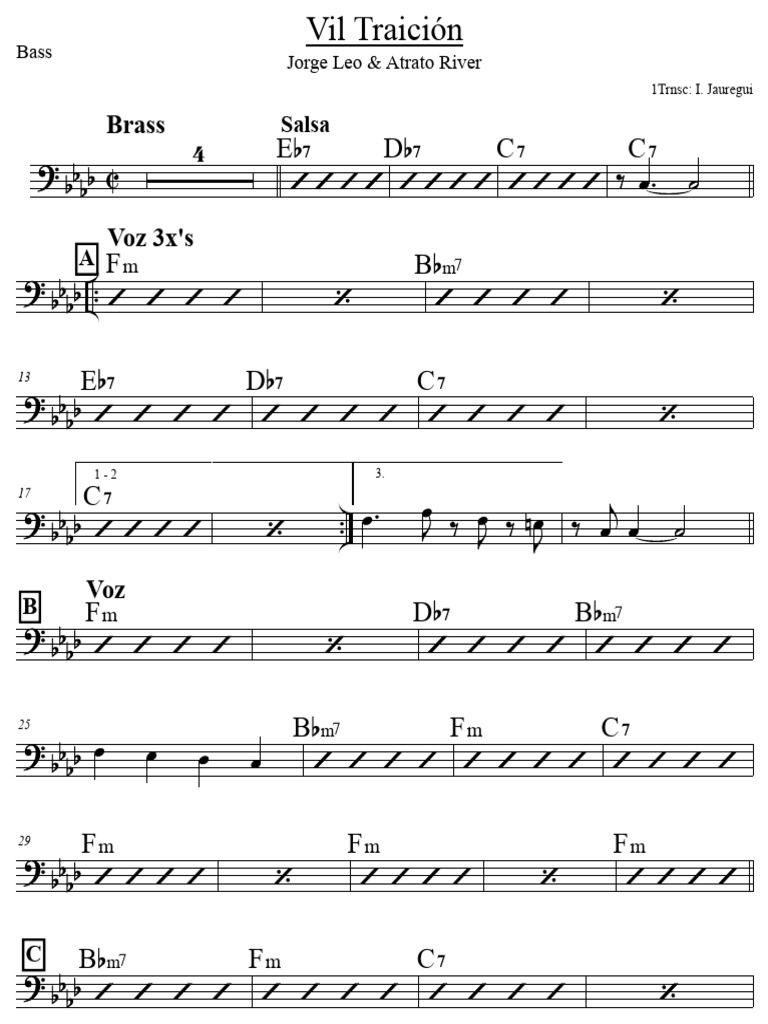 VIL TRAICIÓN - Bass | PDF