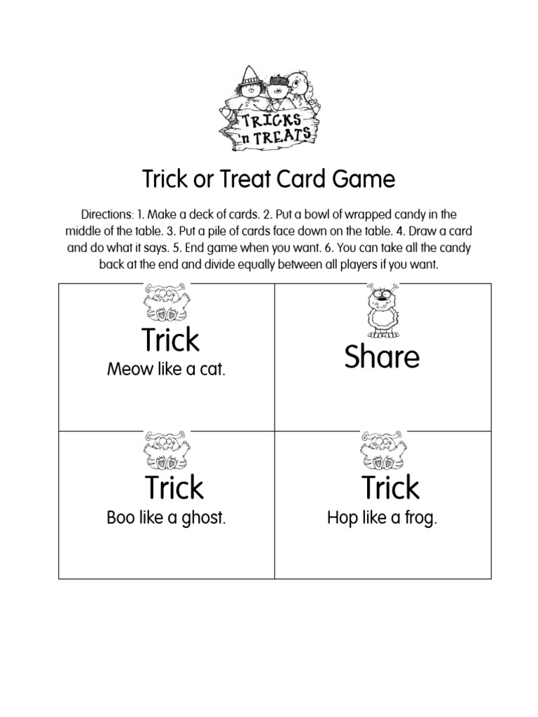 Halloween Trick or Treat Card Game | PDF | Home & Garden