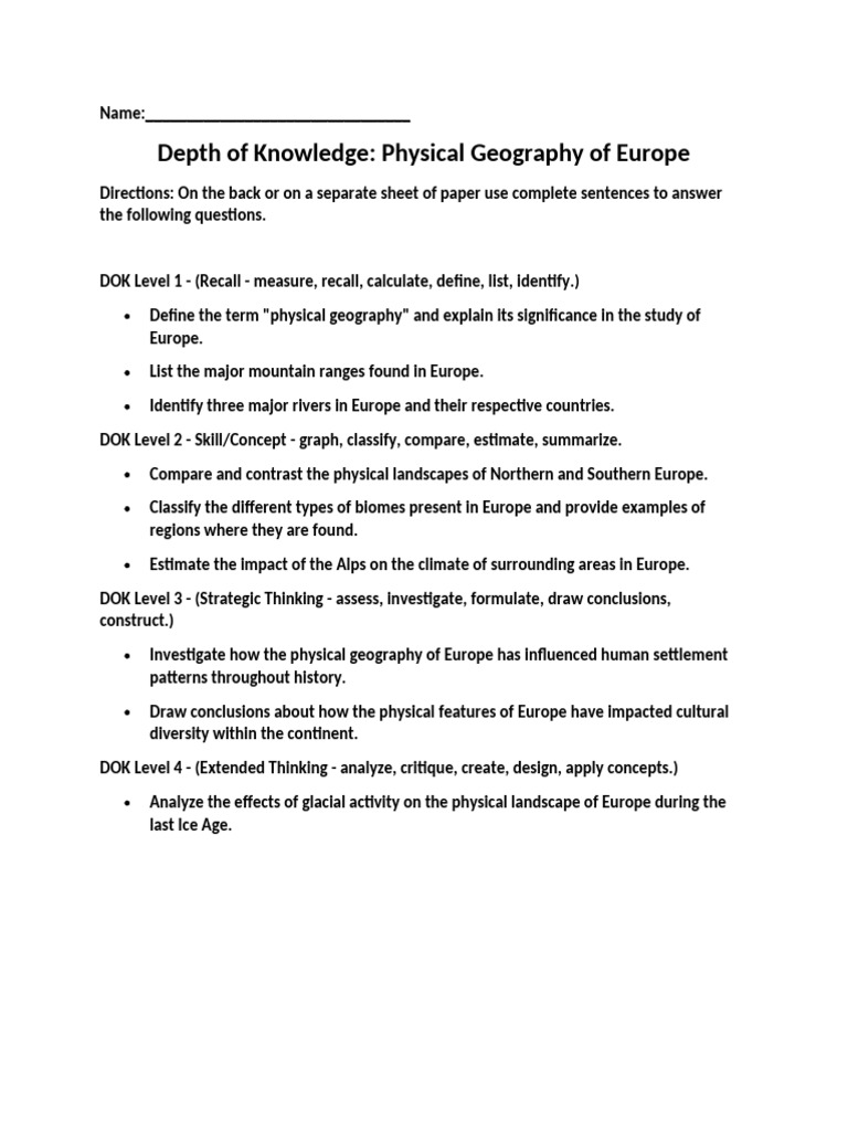 DOK Physical Geography of Europe | PDF | Science & Mathematics