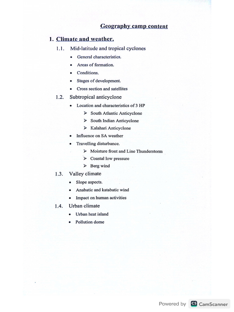 Geography Camp Content | PDF