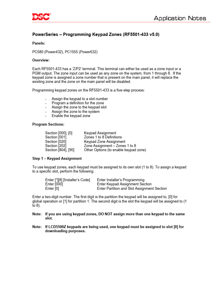 Keypad Zones On RF5501 432-632 Rev 005 | PDF | Computer Engineering | Electrical Engineering