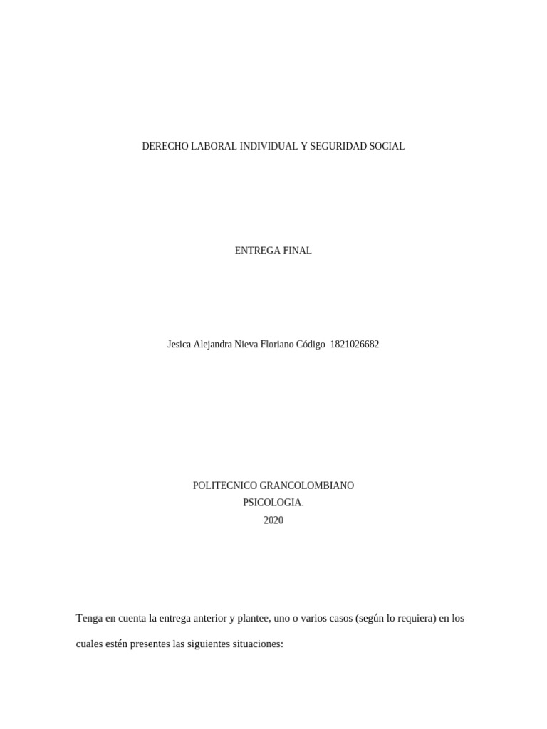 507274924-Entrega-Final-Derecho-Laboral Posible Nooo | PDF | Economias