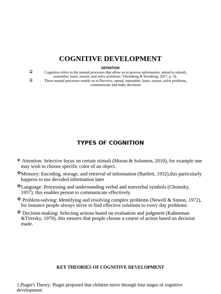 Cognitive Development Group Assignment | PDF | Cognition | Cognitive Development