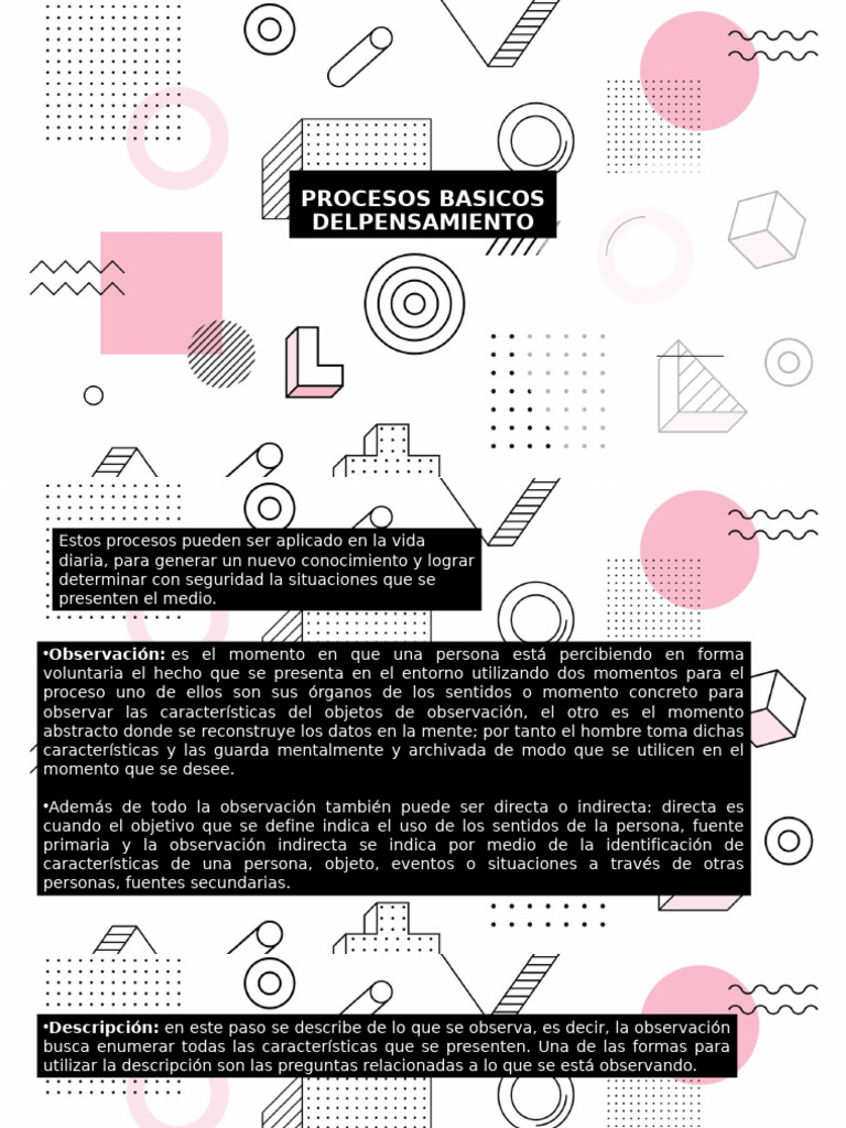 PROCESOS BASICOS DELPENSAMIENTO | PDF | Observación | Mente
