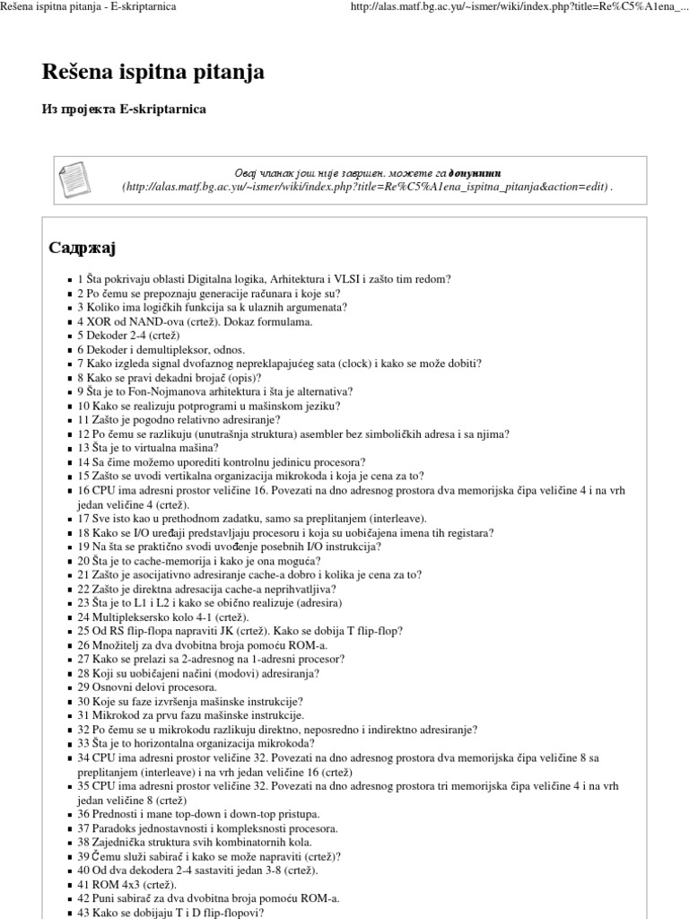 Rešena Ispitna Pitanja - E-Skriptarnica | PDF