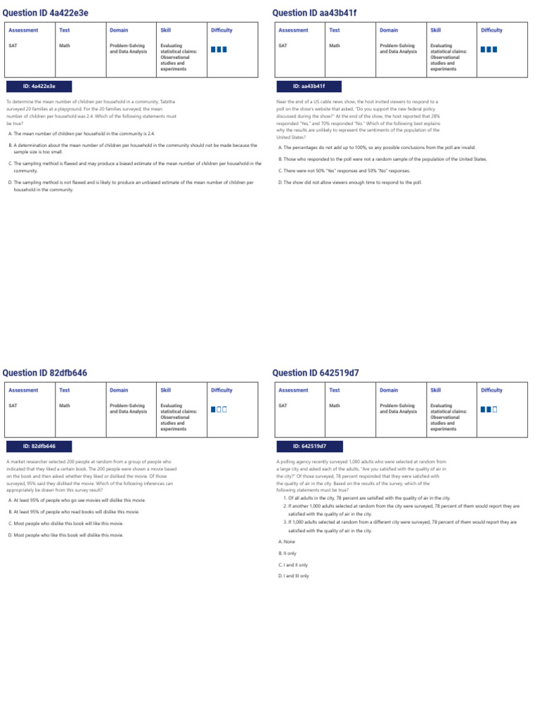 Samples | PDF | Sat | Survey Methodology