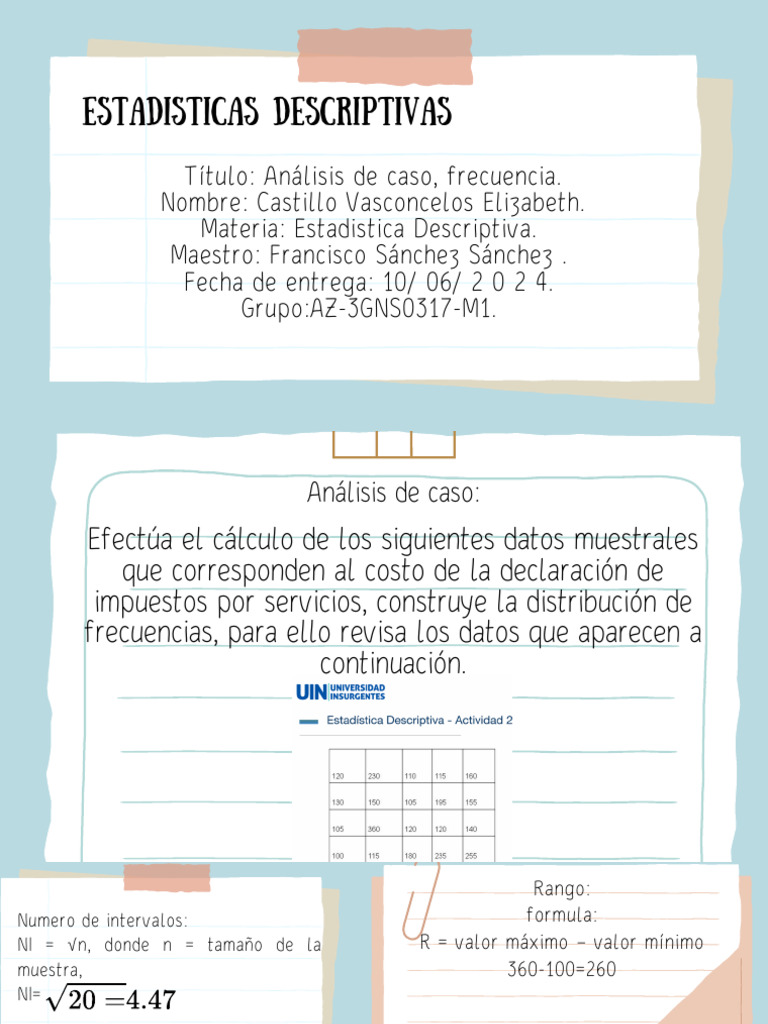 Analisis de Caso, Estadisticas Descriptivas Castillo Vasconcelos Elizabeth | PDF