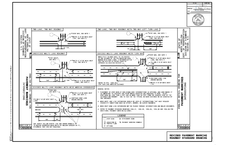 North Carolina Pavement Marking Standards | PDF | Intersection (Road ...