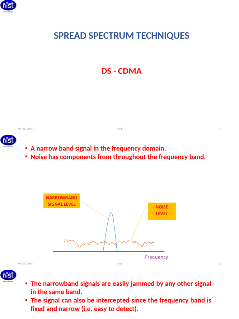 Spread Spectrum | PDF | Bandwidth (Signal Processing) | Spectral Density
