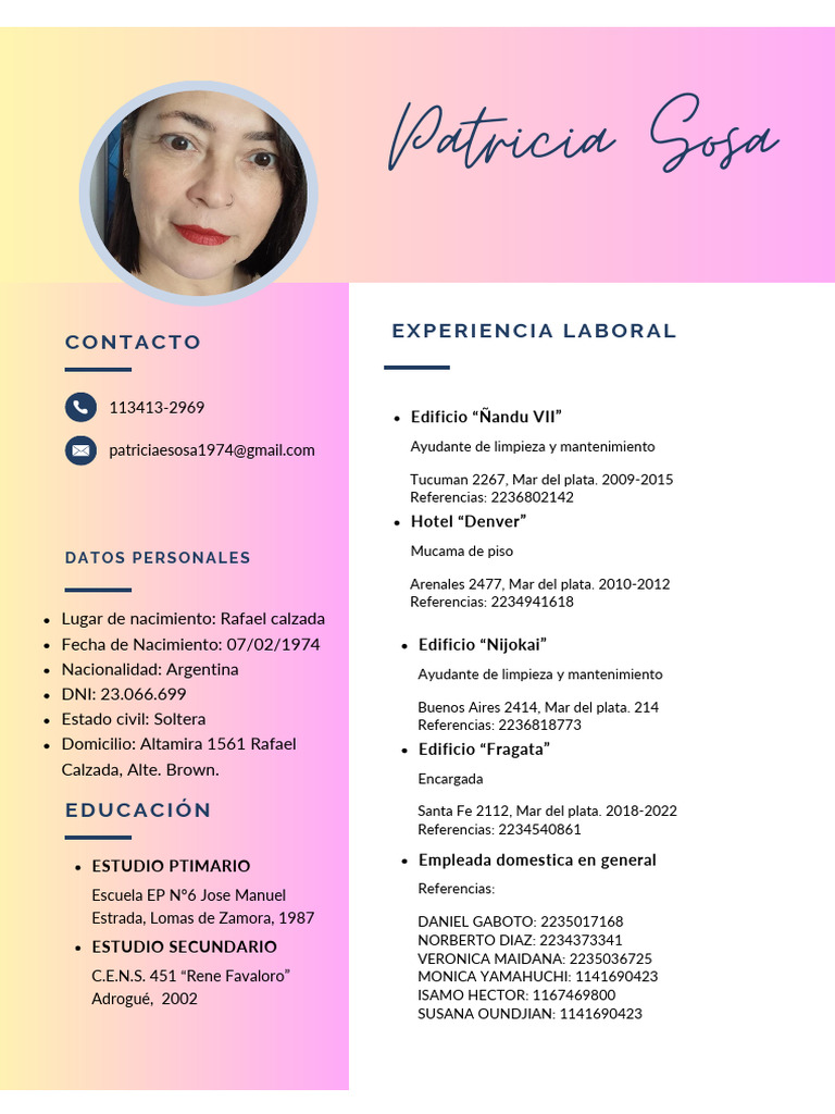 Currículum Vitae CV de Mujer Minimalista Azul | PDF