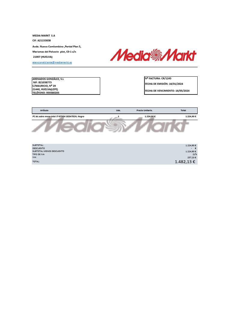 factura media markt | PDF