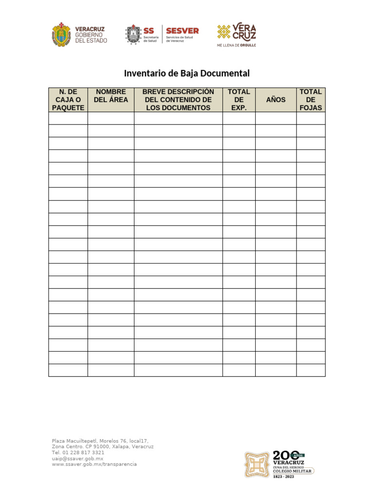 Inventario de Baja Documental Simple | PDF | Viajes y turismo