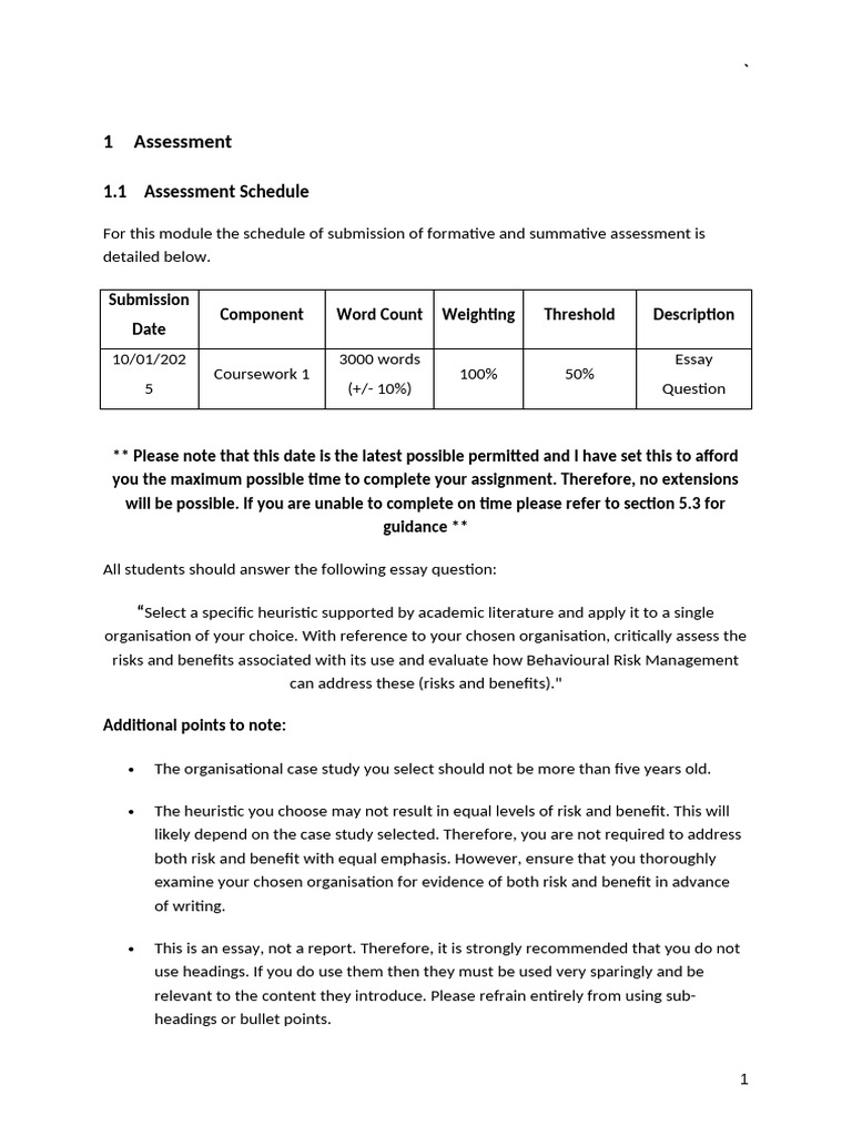 Behavioural Risk Management (BRM) Assessment 24.25 | PDF | Risk | Risk ...