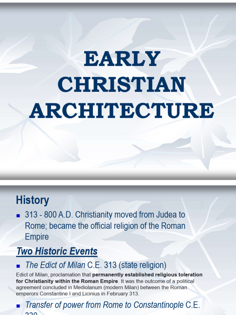 Early Christian | PDF | Christian Architecture