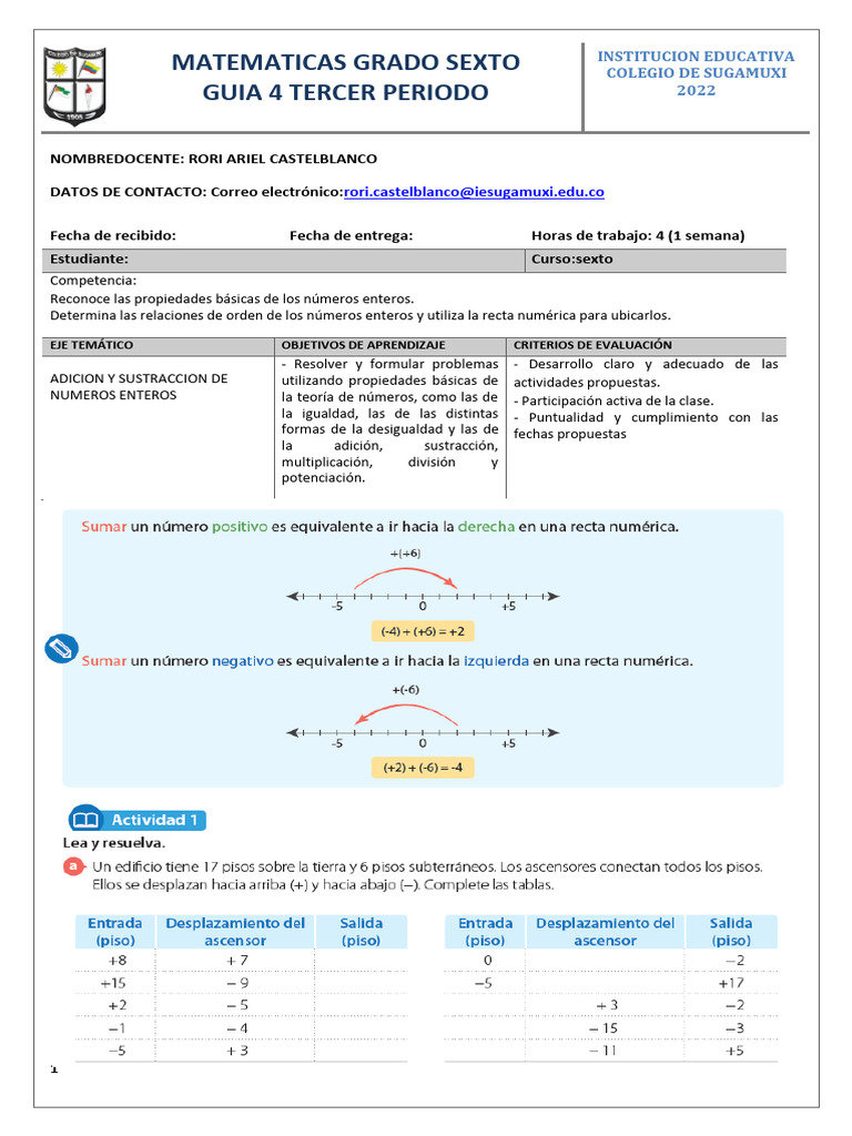 Guia 4 Matematicas Sexto3 Periodo | PDF