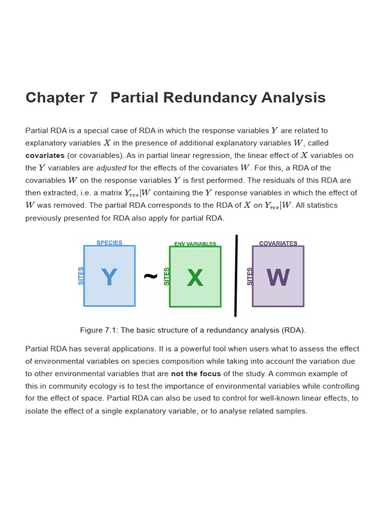 Chapter 7 Partial Redundancy Analysis - Workshop 10 - Advanced Multivariate Analyses in R | PDF ...