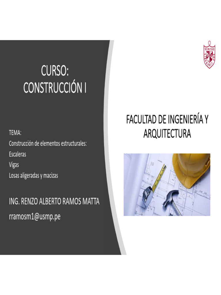 Cons01_Clase 09_Construcción de Elementos (Escalera, Losa y Viga) | PDF | Escalera | Columna