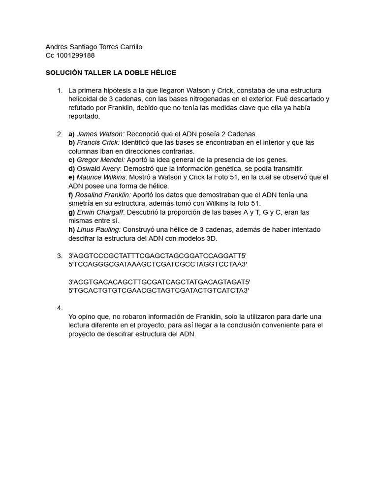 Taller La Doble Hélice - Astc | PDF