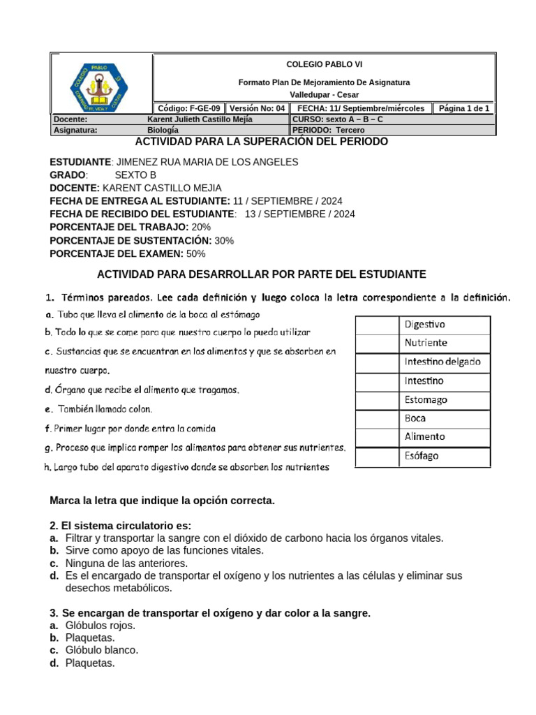 Plan Mejoramiento Segundo Periodo Undecimo | PDF | Bienestar Plan Mejoramiento Segundo Periodo Undecimo | PDF | Bienestar