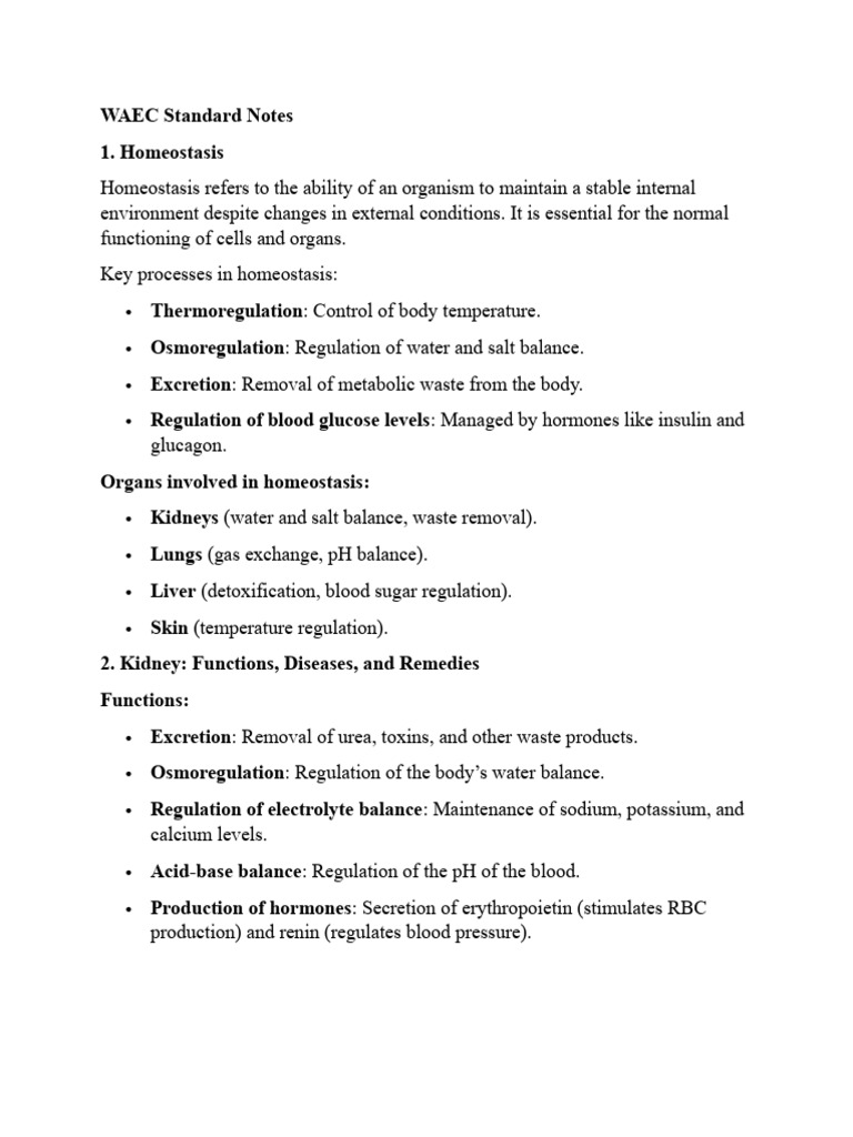 WAEC Standard Notes. Bio | PDF | Hepatitis | Liver