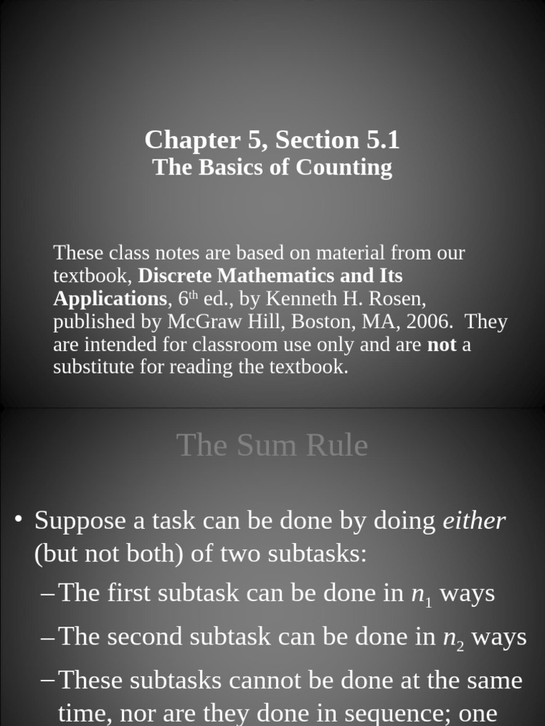 Chapter 5, Section 5.1: The Basics of Counting | PDF | Combinatorics ...