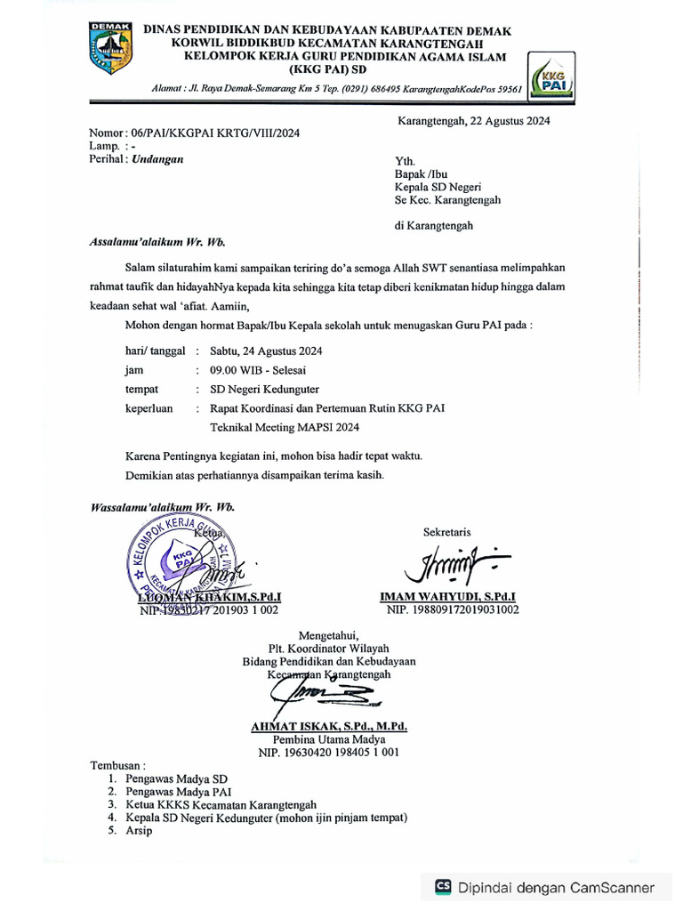 Undangan KKG PAI | PDF