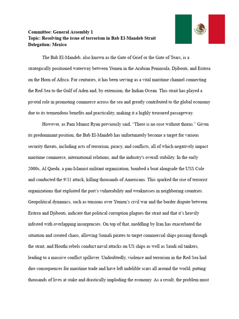 BISJ MUN Position Paper 1 | PDF | National Security | International ...