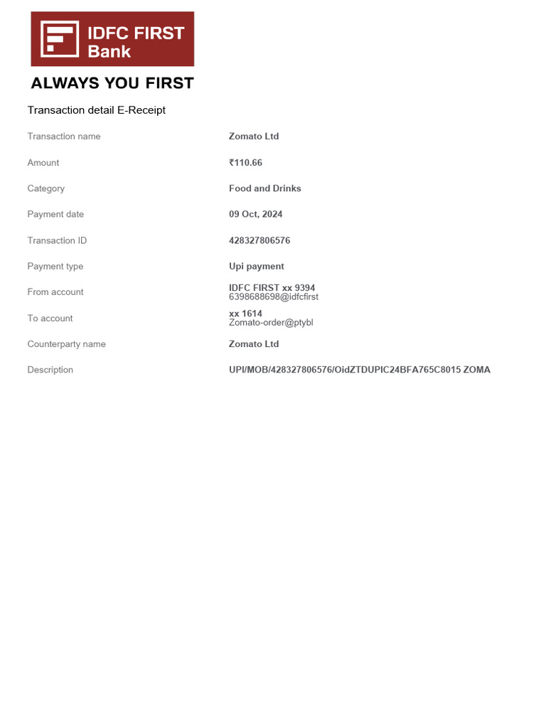 Transaction Details 11-Oct-2024 | PDF
